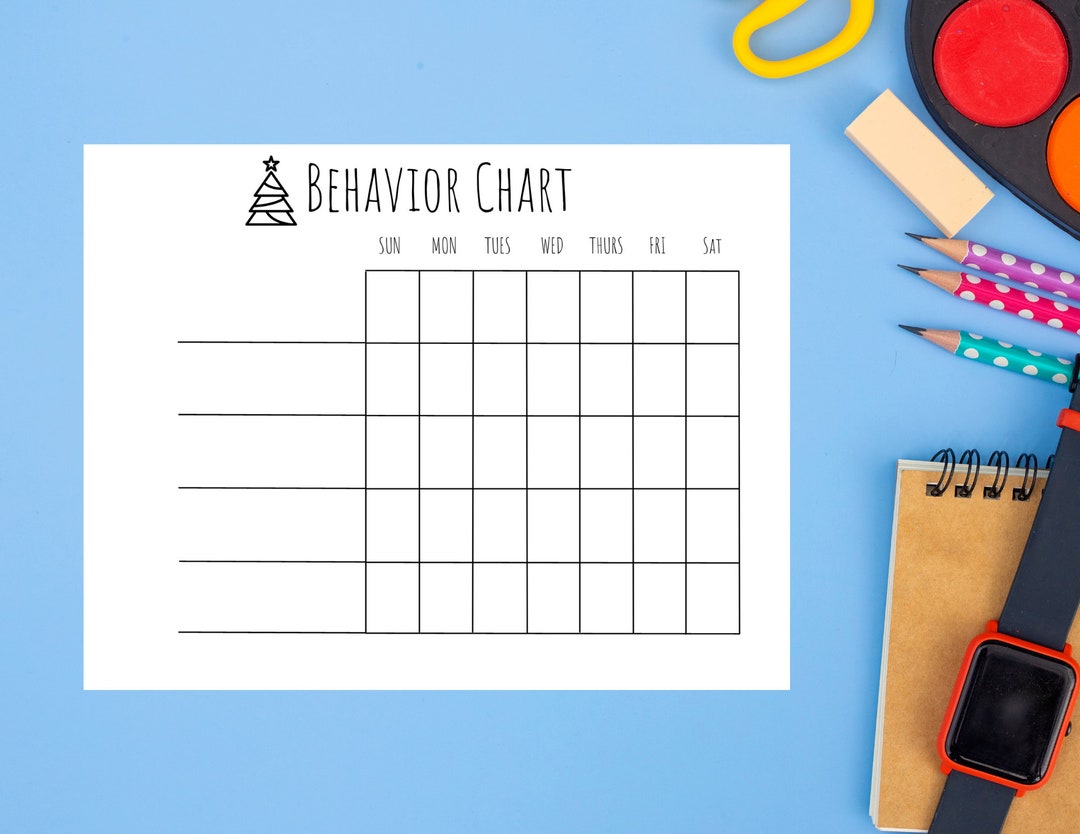 Christmas Behavior Chart, Blank, Printable Digital Download - Etsy