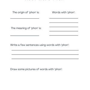 Phon--2 Pg Greek Root Anchor Chart and Worksheet, Prefix, Suffix ...