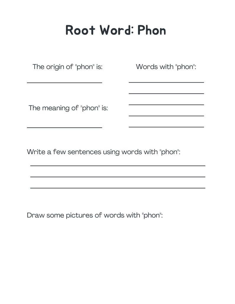 Phon--2 Pg Greek Root Anchor Chart and Worksheet, Prefix, Suffix ...