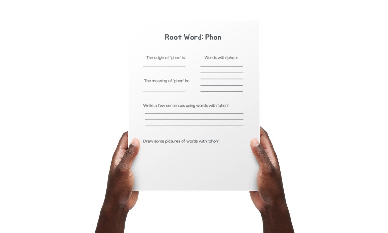 Phon--2 Pg Greek Root Anchor Chart and Worksheet, Prefix, Suffix ...