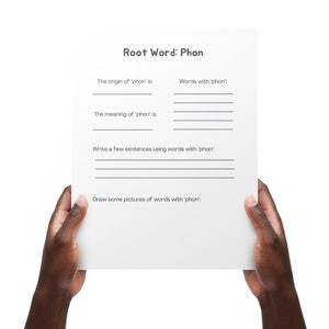 Phon--2 Pg Greek Root Anchor Chart and Worksheet, Prefix, Suffix ...