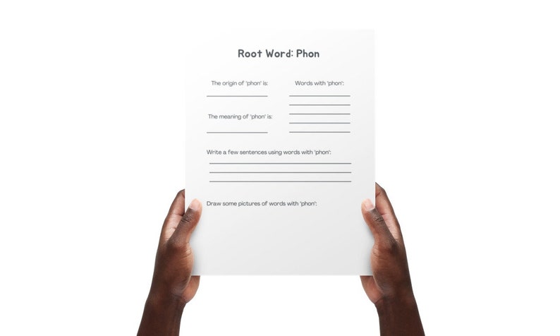 Phon--2 Pg Greek Root Anchor Chart and Worksheet, Prefix, Suffix ...