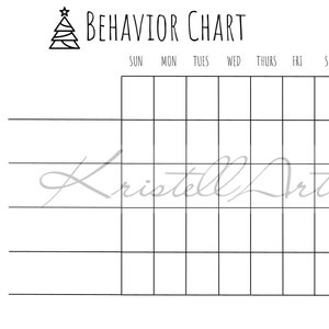 Christmas Behavior Chart, Blank, Printable Digital Download - Etsy