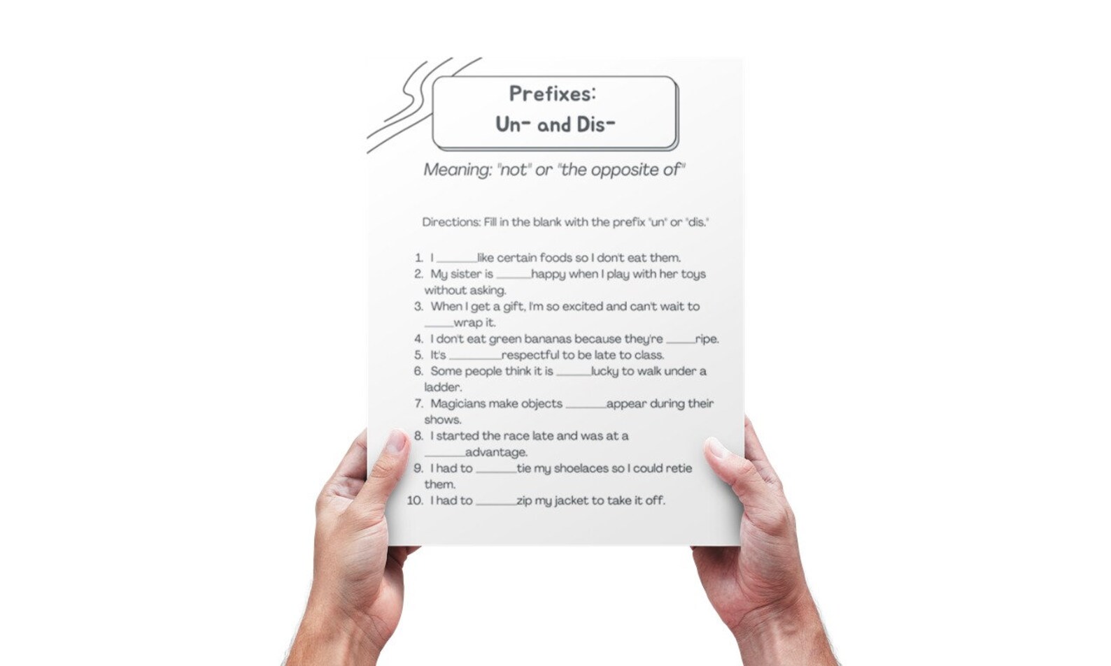 Prefixes Un- and Dis-, 2-pg Anchor Chart and Worksheet, Printable - Etsy