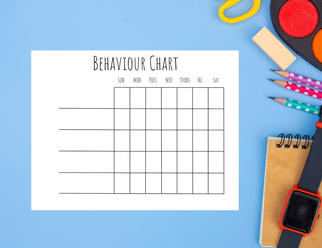 UK Version Blank Behaviour Chart, Printable, Digital Download - Etsy