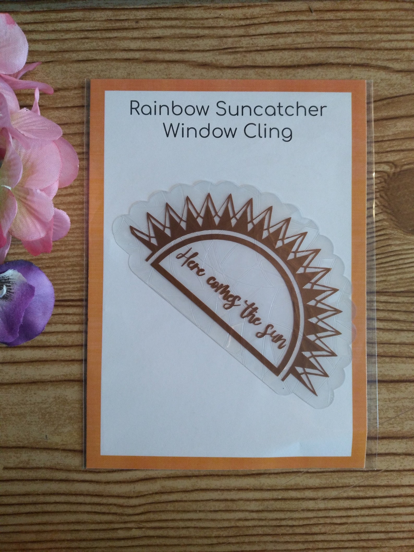 Rainbow Suncatcher Window Cling - Hand Drawn Design Window Cling ...