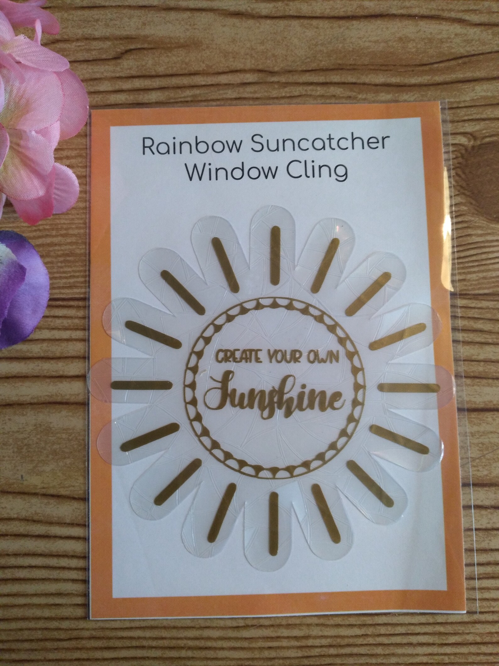 Rainbow Suncatcher Window Cling - Hand Drawn Design Window Cling ...