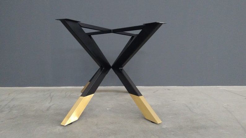 Round Dining Table Base ''TRESTLE'' Brass - Etsy