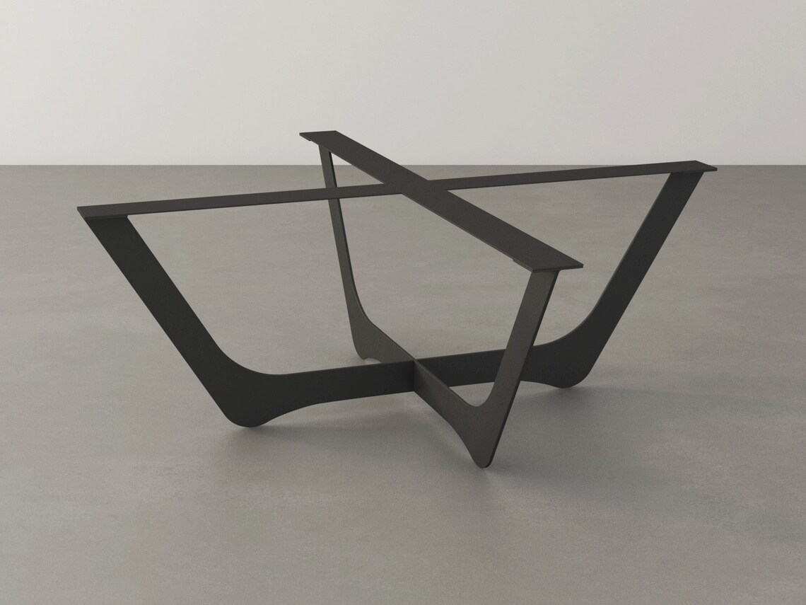 Trapezoid Metal COFFEE Table Base Vintage Inspried & Curved - Etsy