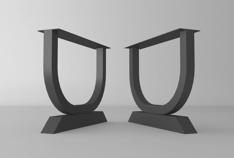 U-shape Metal Table Legs,28” H 28” W Dining Table Legs (set of 2 ...