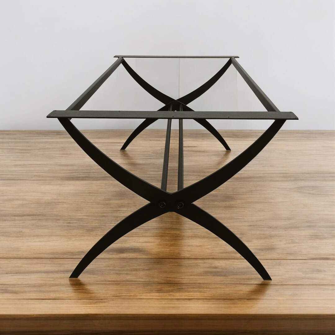 Modern X-base Steel Dining Table Base | Minimalist Metal Table Legs ...