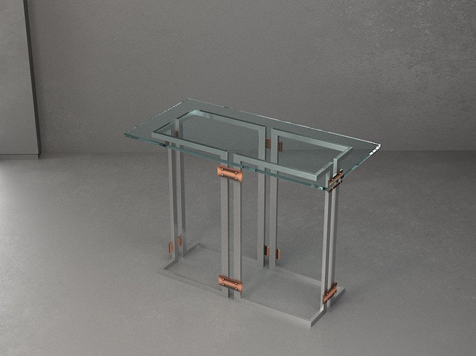Modern CONSOLE Table Base Stainless STEEL& Copper Entryway | Etsy