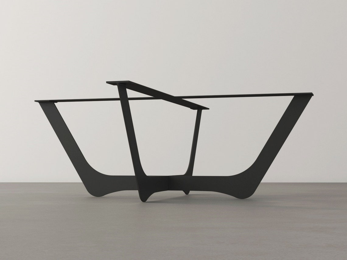 Trapezoid Metal COFFEE Table Base | Vintage Inspried & Curved Edge WAVE ...