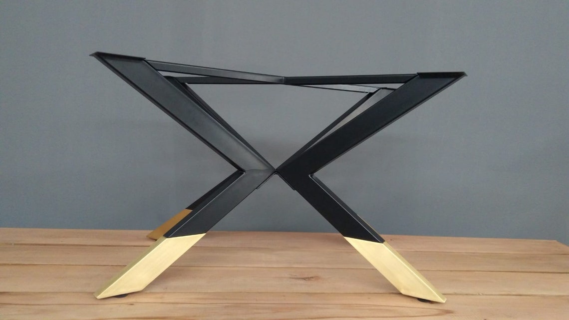 Round Dining Table Base ''TRESTLE'' Brass - Etsy