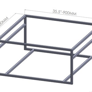 Contemporary Rectangular Steel Coffee Table Base. Customizable .sturdy ...