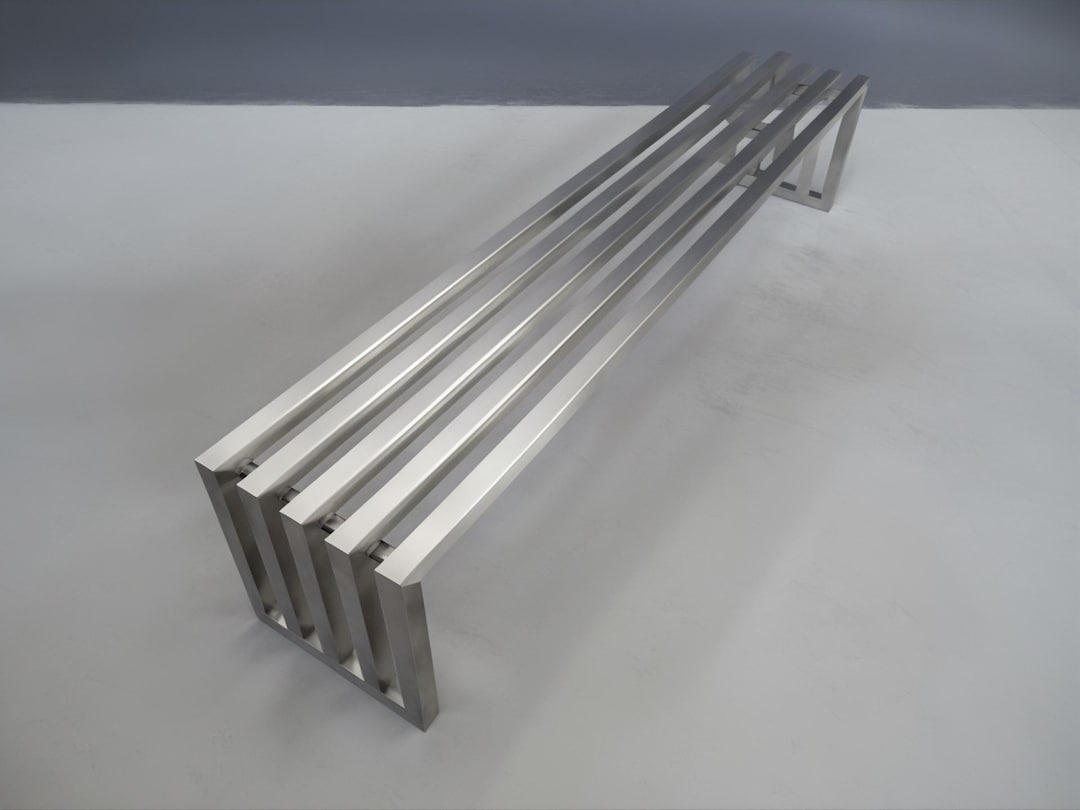 Modern Stainless Steel Bench| Minimalist Indoor and Outdoor Modern ...