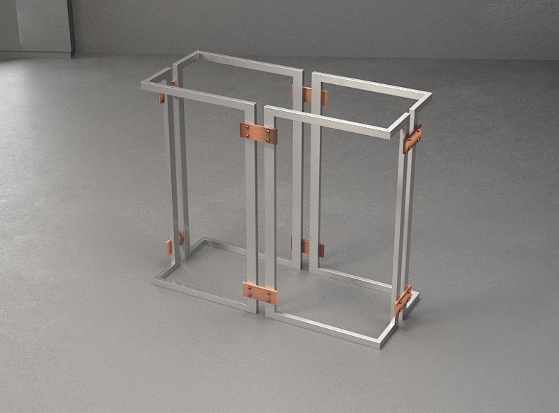 Modern CONSOLE Table Base Stainless STEEL& Copper Entryway | Etsy