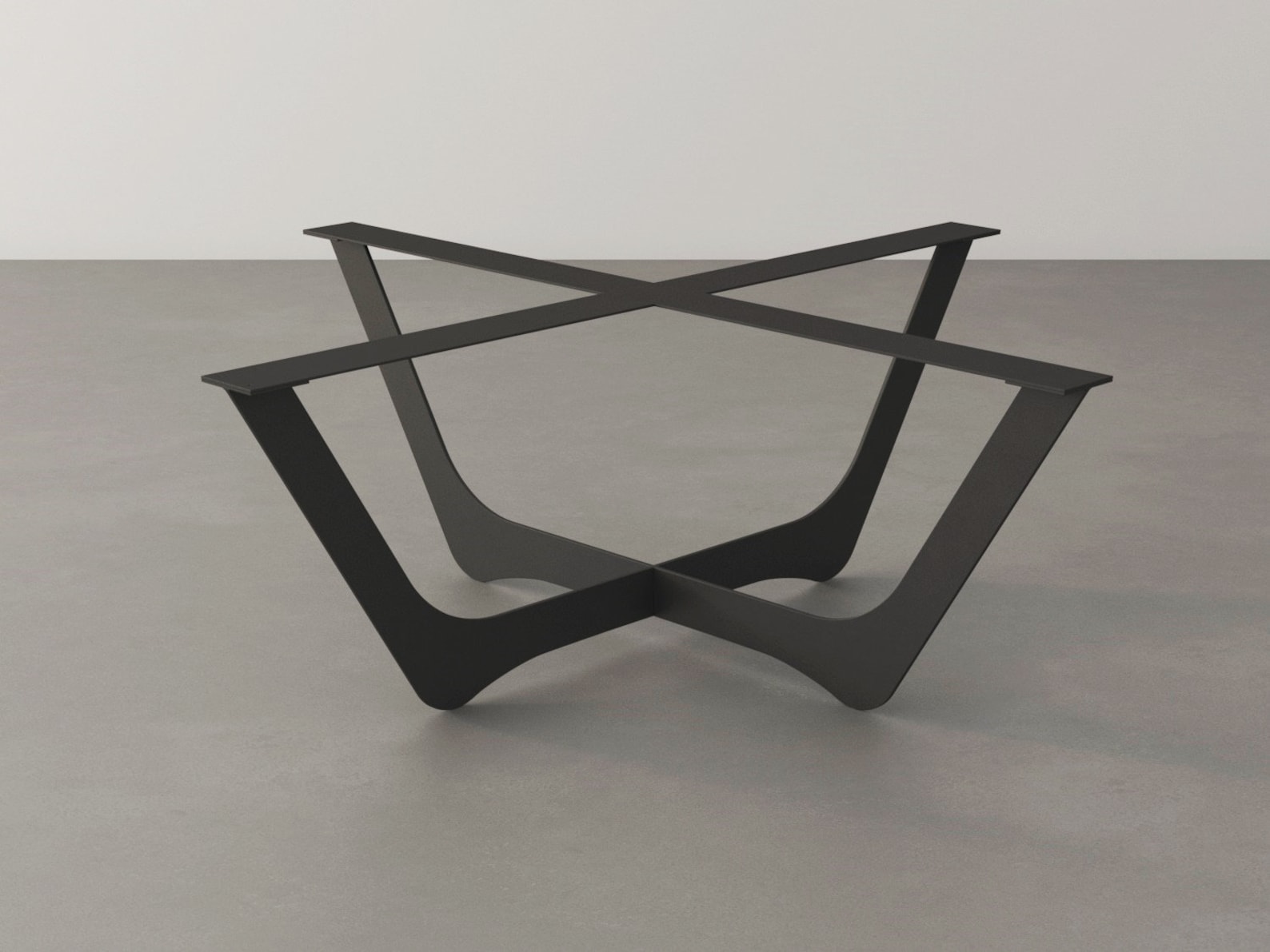 Trapezoid Metal COFFEE Table Base | Vintage Inspried & Curved Edge WAVE ...