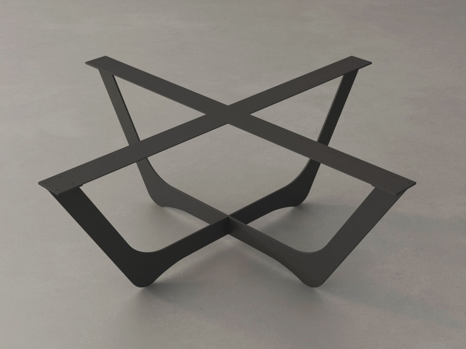 Trapezoid Metal COFFEE Table Base | Vintage Inspried & Curved Edge WAVE ...
