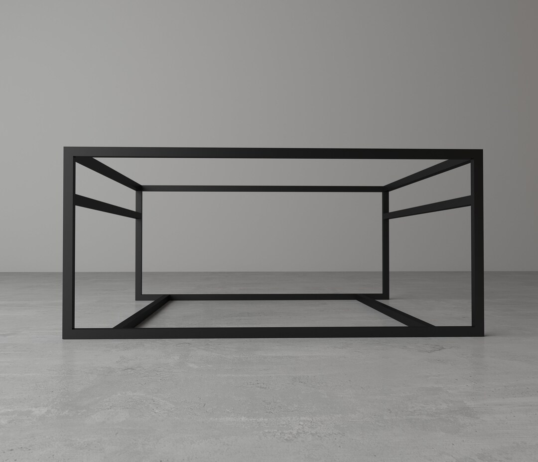 Contemporary Rectangular Steel Coffee Table Base. Customizable .sturdy ...