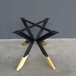 ROUND DINING TABLE Base / ''trestle '' Brass &steel Round Kitchen Table ...