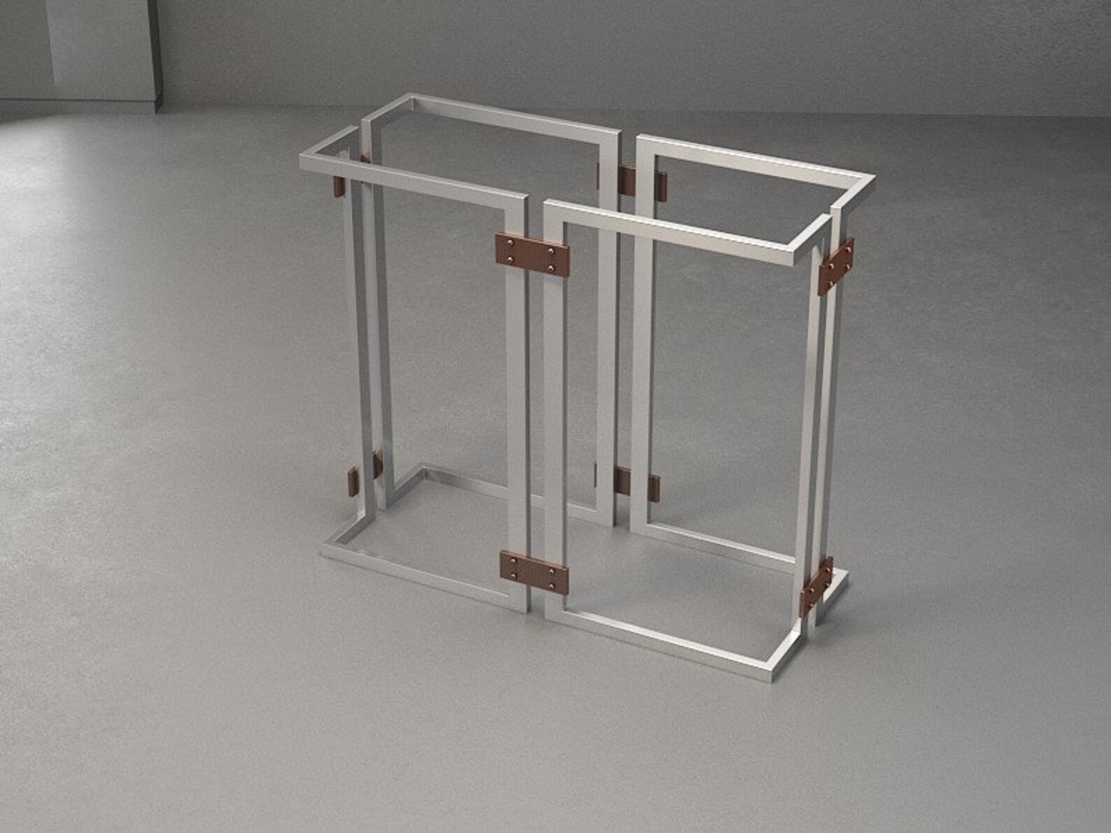 Modern CONSOLE Table Base Stainless STEEL& Copper Entryway | Etsy