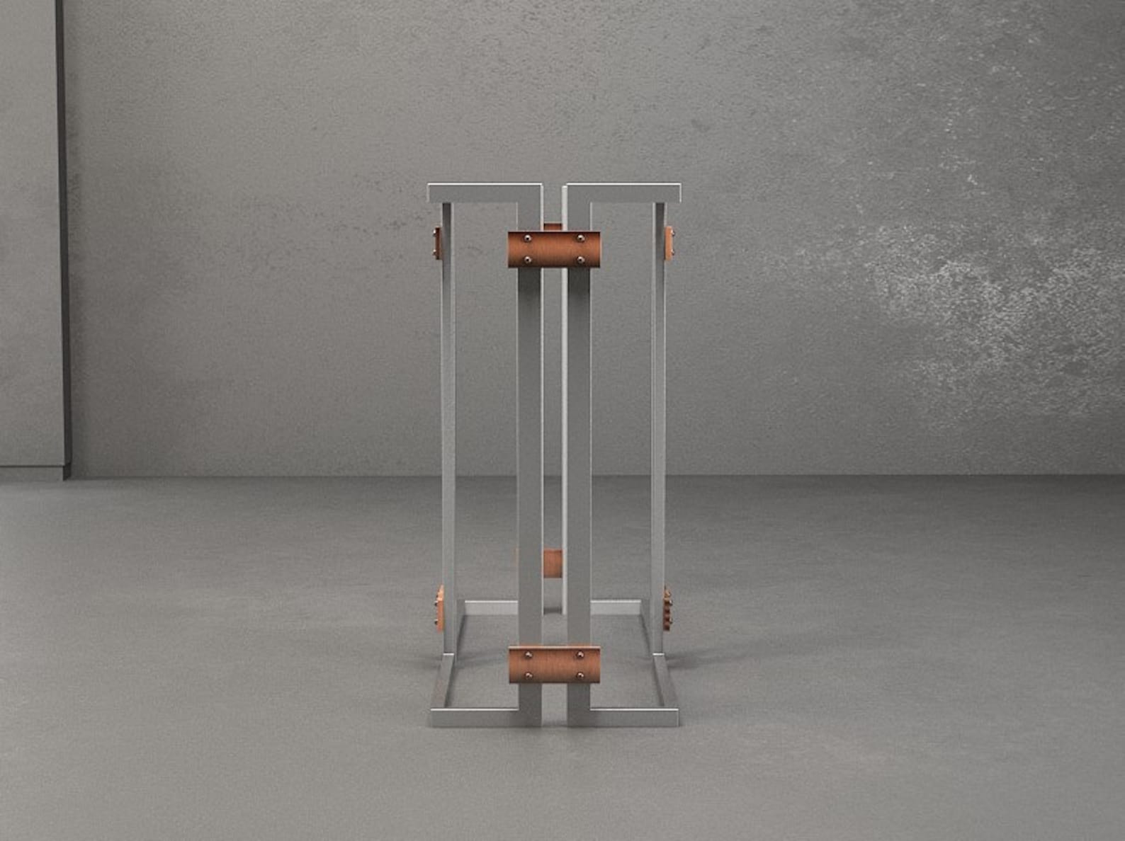 Modern CONSOLE Table Base Stainless STEEL& Copper Entryway - Etsy