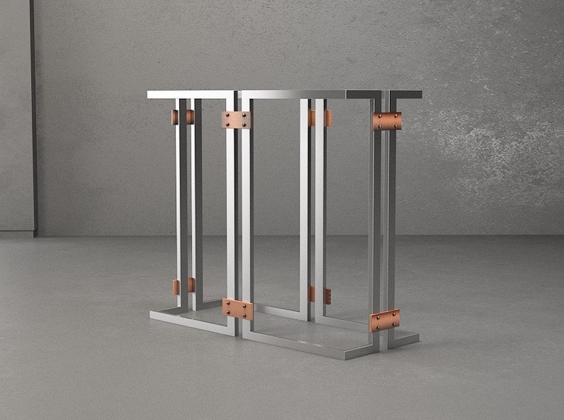 Modern CONSOLE Table Base Stainless STEEL& Copper Entryway | Etsy