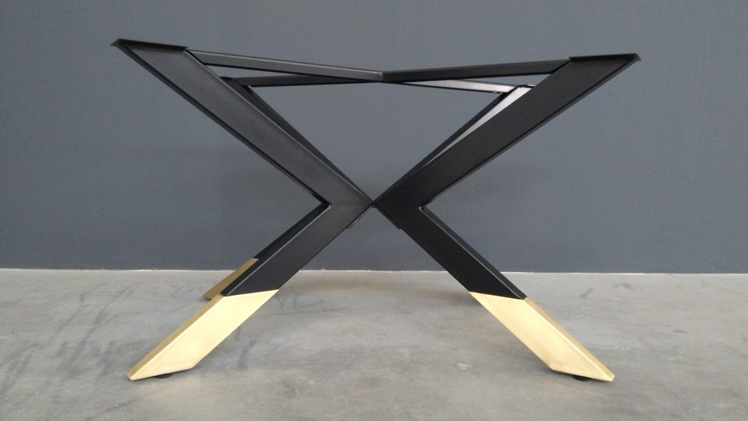 ROUND DINING TABLE Base / ''trestle '' Brass &steel Round Kitchen Table ...