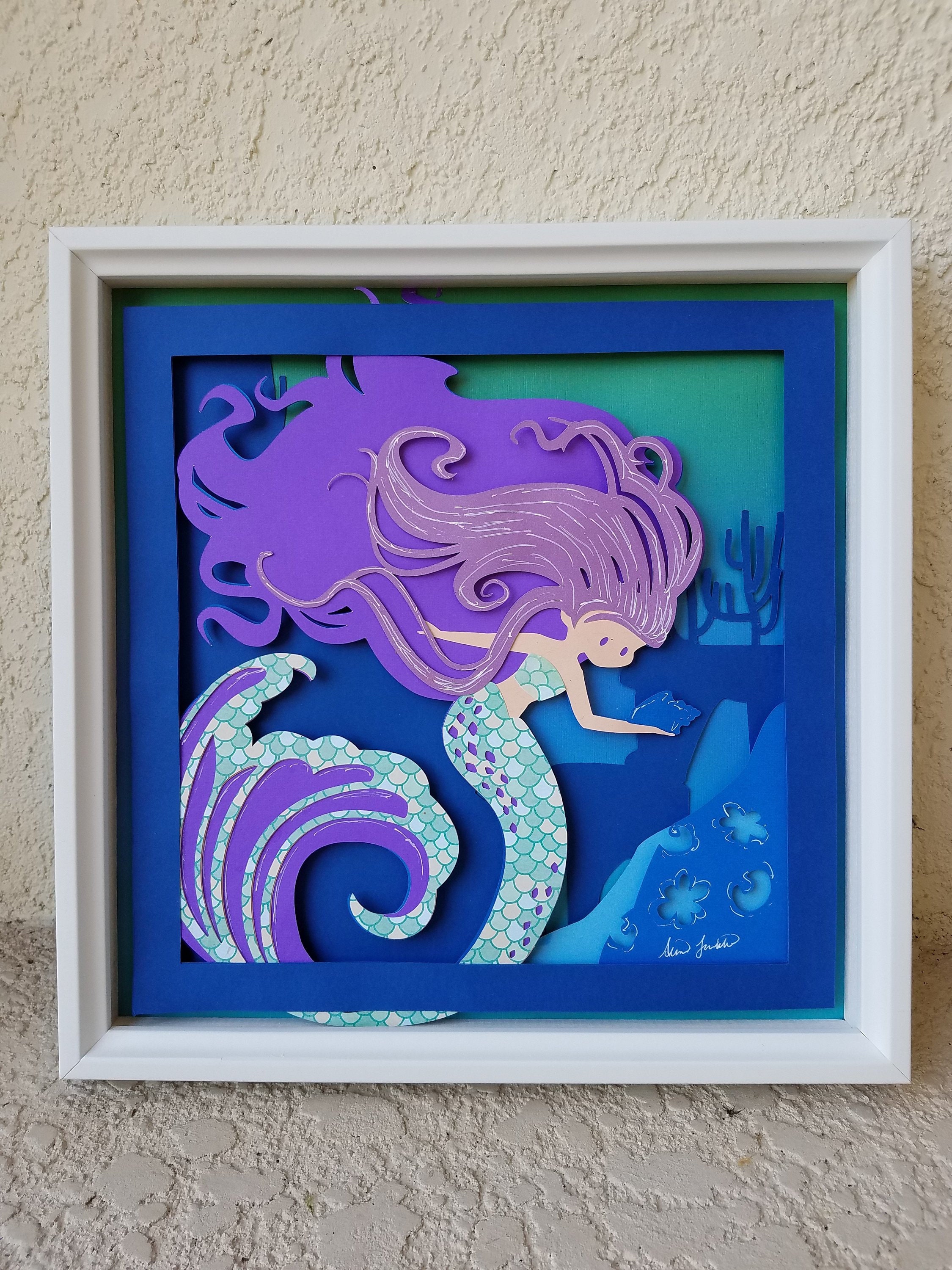 3D Paper Mermaid Art Shadowbox - Etsy