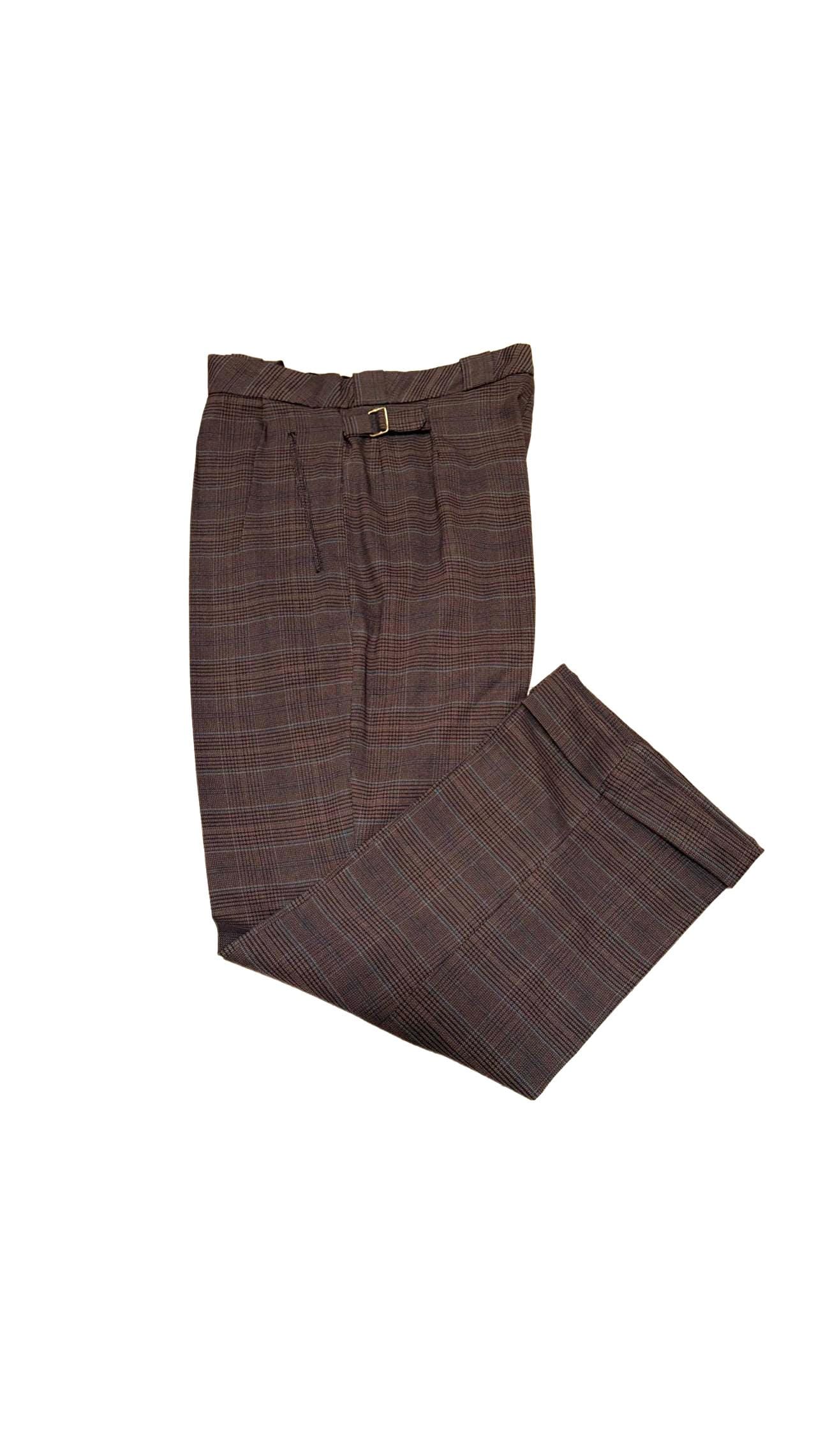 Vintage 1940s-50s Adjustable Side Buckle Brown Plaid Mens Trousers - Etsy