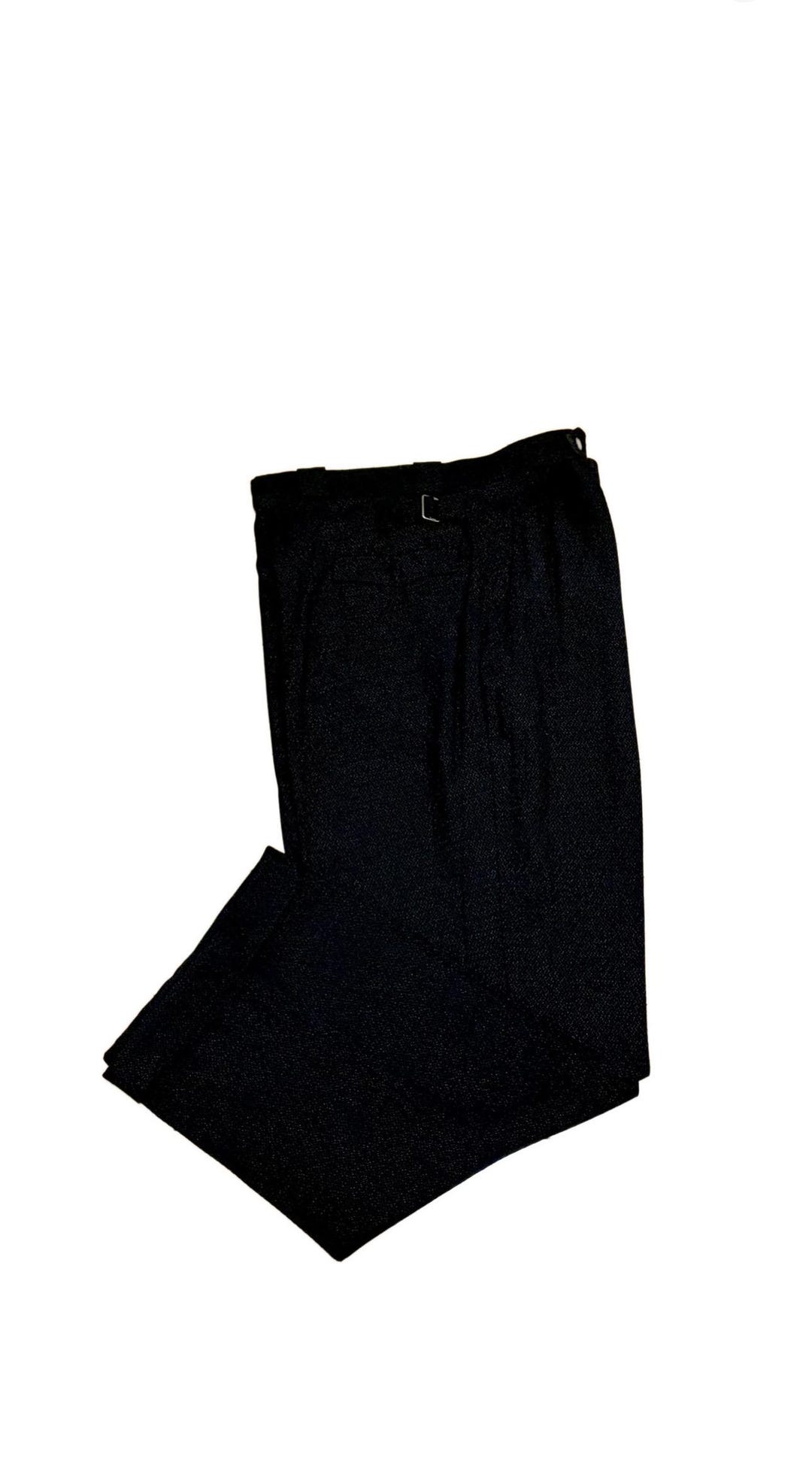 Vintage 1940s-50s Adjustable Side Buckle Black Pinstriped Mens Trousers ...