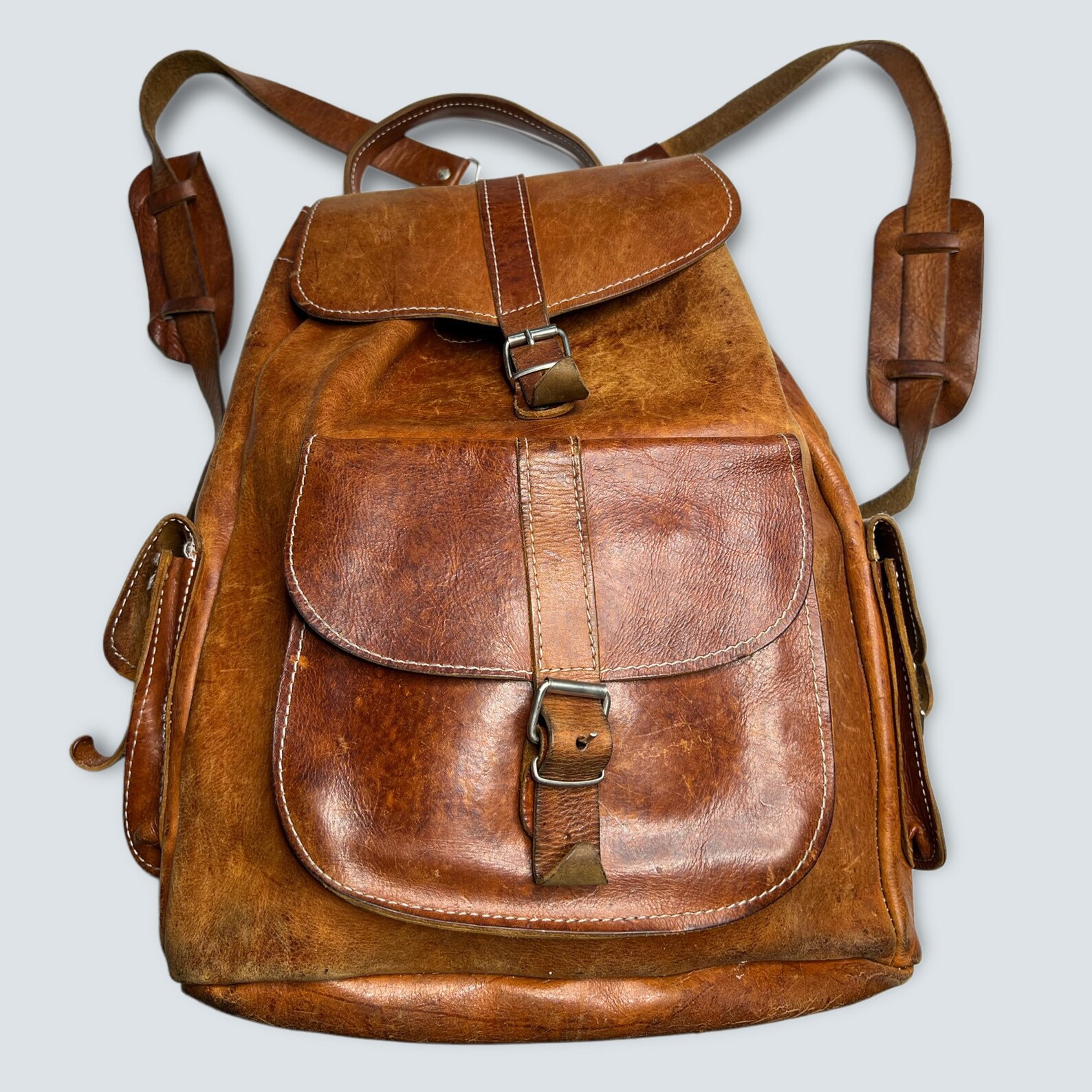 Vintage Leather Backpack Leather Back Pack Ruck Sack Rucksack - Etsy