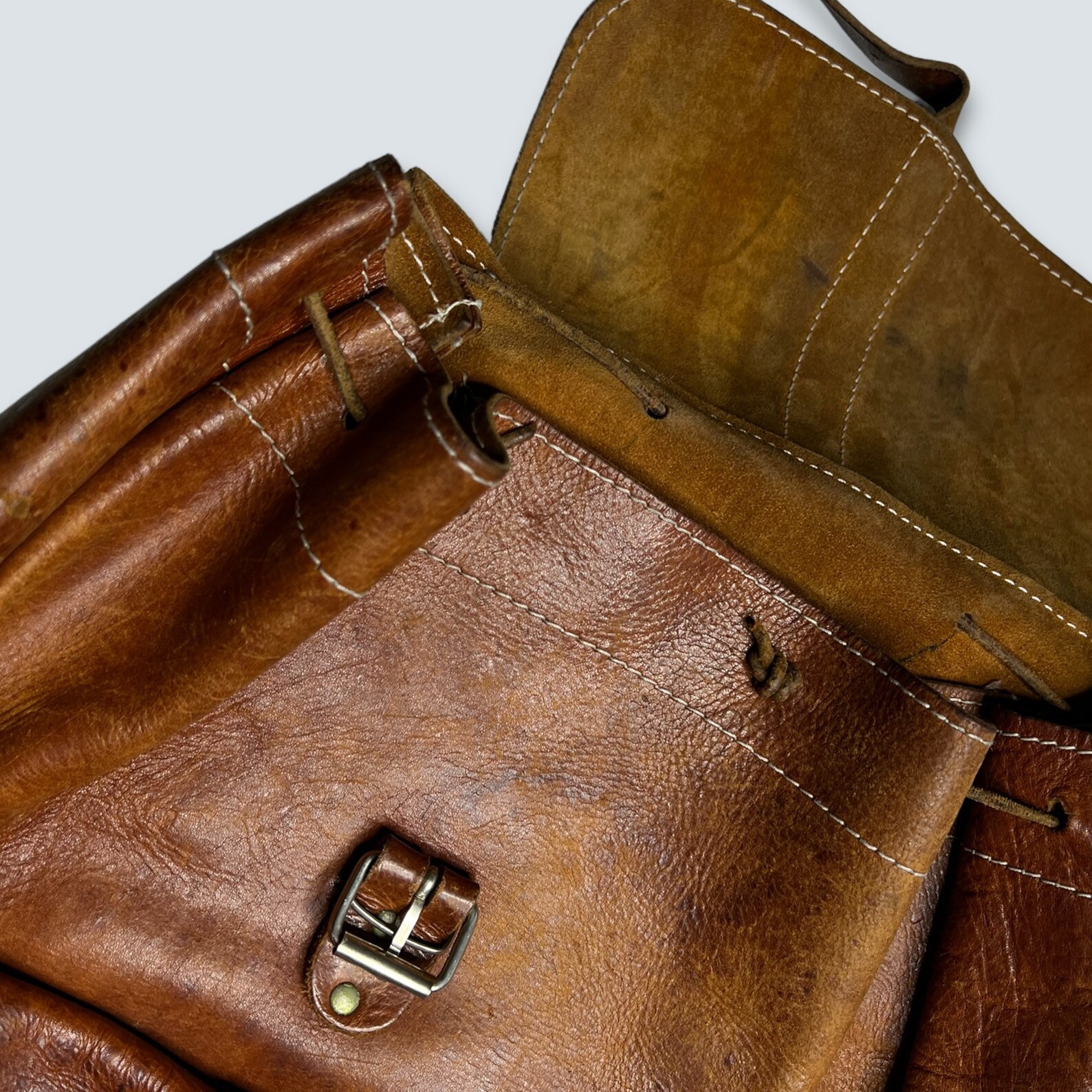 Vintage Leather Backpack Leather Back Pack Ruck Sack Rucksack - Etsy