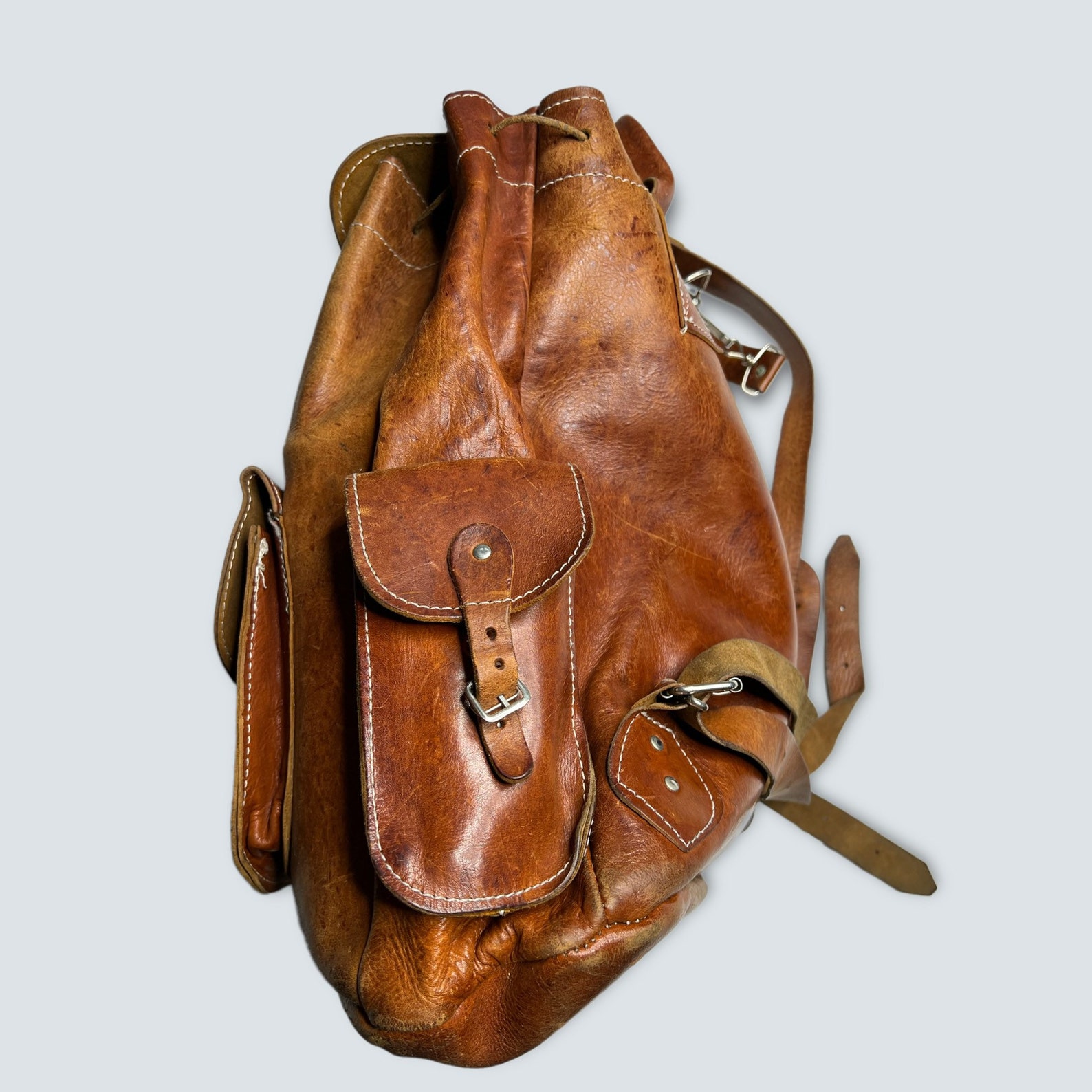 Vintage Leather Backpack Leather Back Pack Ruck Sack Rucksack - Etsy