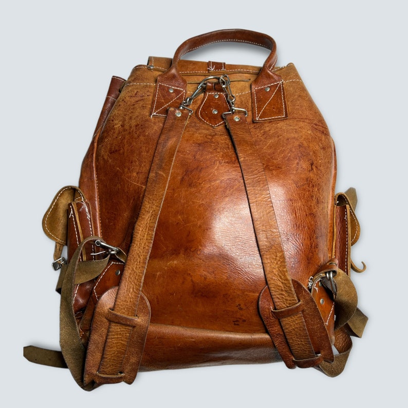 Vintage Leather Backpack Leather Back Pack Ruck Sack Rucksack - Etsy