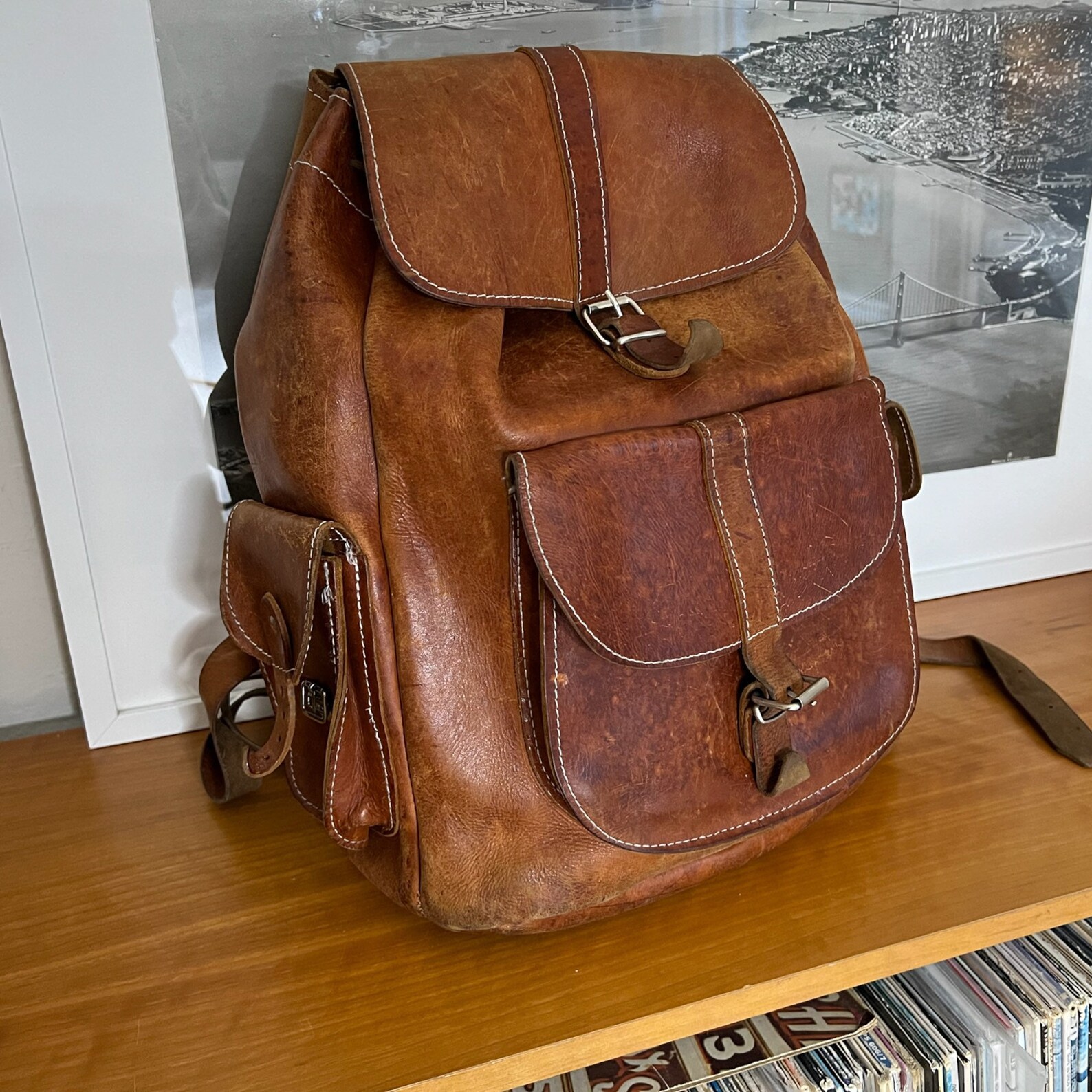 Vintage Leather Backpack Leather Back Pack Ruck Sack Rucksack - Etsy