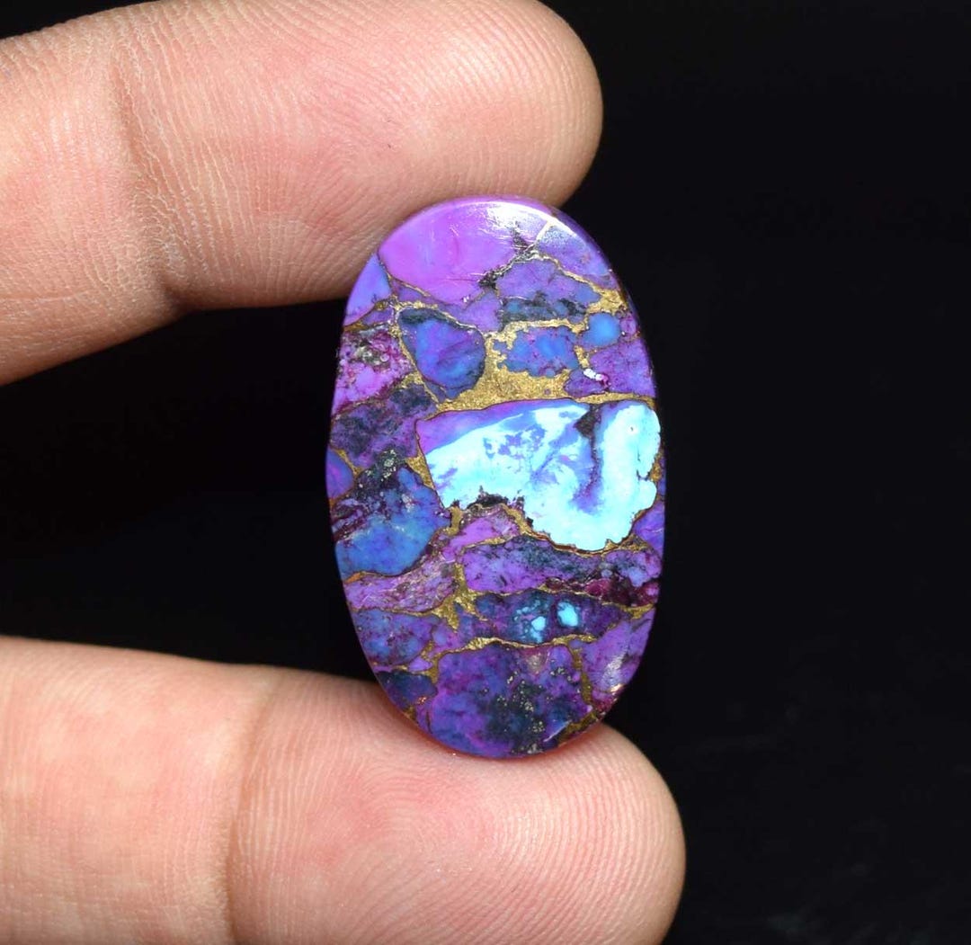 Purple Copper Mohave Turquoise Cabochon, Mohave Turquoise Oval Cabochon ...