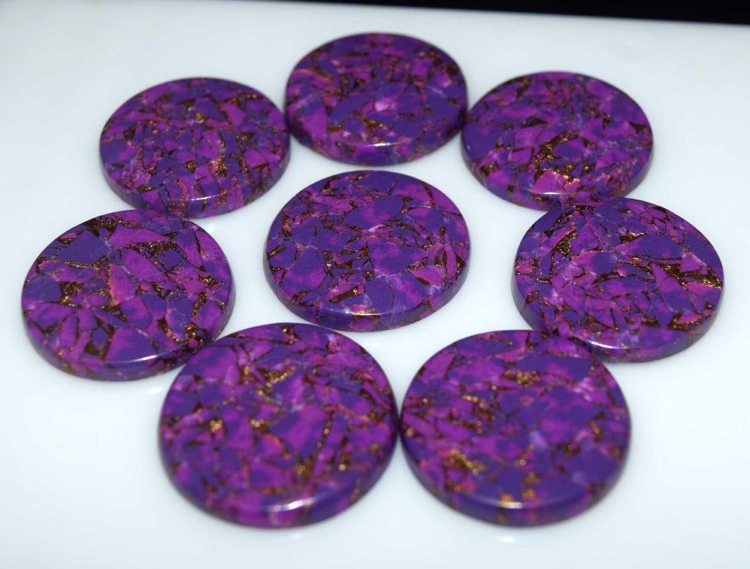 Cabochão turquesa mohave de cobre roxo 8 peças, cabochão turquesa ...