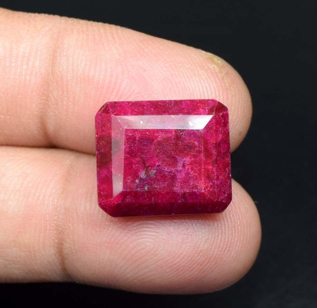 African Red Ruby, 21.95 Cts. Natural African Red Ruby Octagon Cut Loose ...
