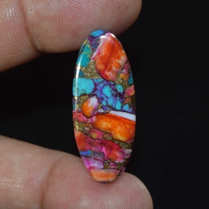 Pink Spiny Oyster Copper Turquoise Cabochon, Natural Pink Spiny Oyster ...