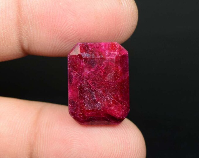 African Red Ruby, 25.30 Cts. Natural African Red Ruby Octagon Cut Loose ...