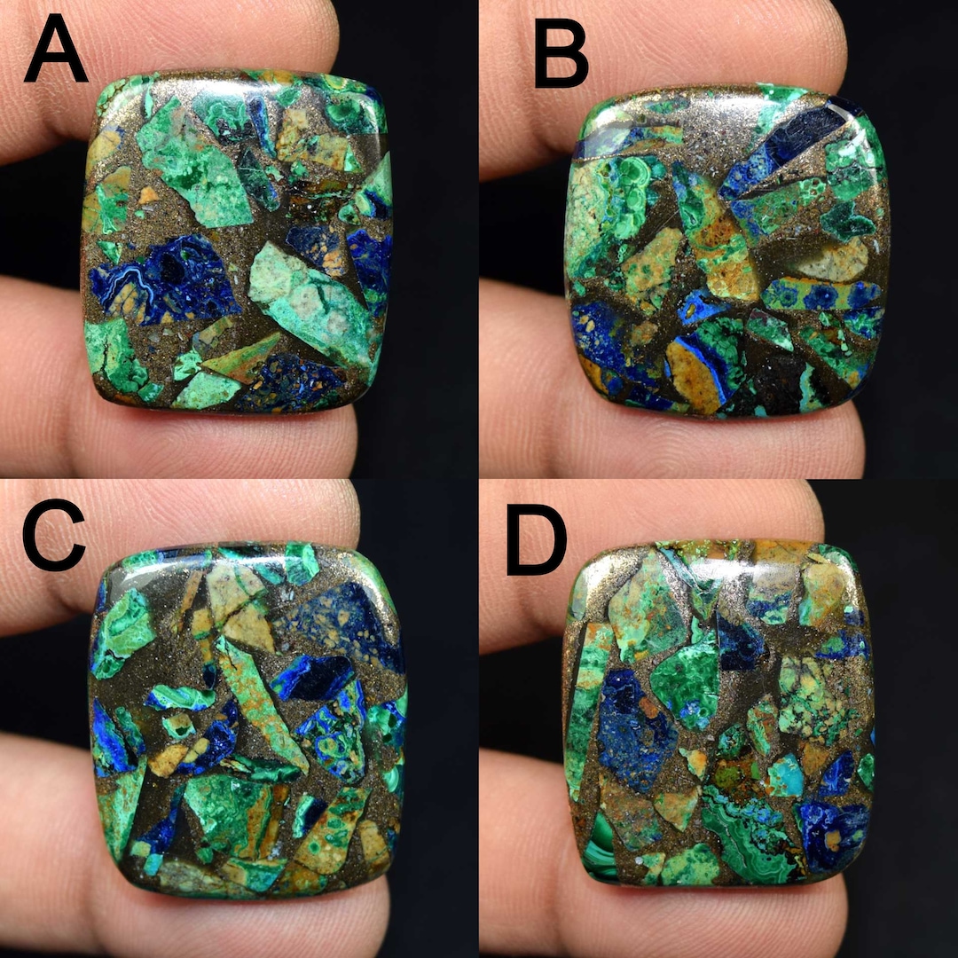 Azurite Chrysocolla Malachite Copper Cabochon, Copper Azurite Malachite ...