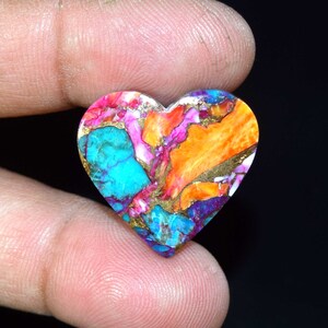 Pink Spiny Oyster Copper Turquoise Cabochon, Natural Pink Spiny Oyster ...