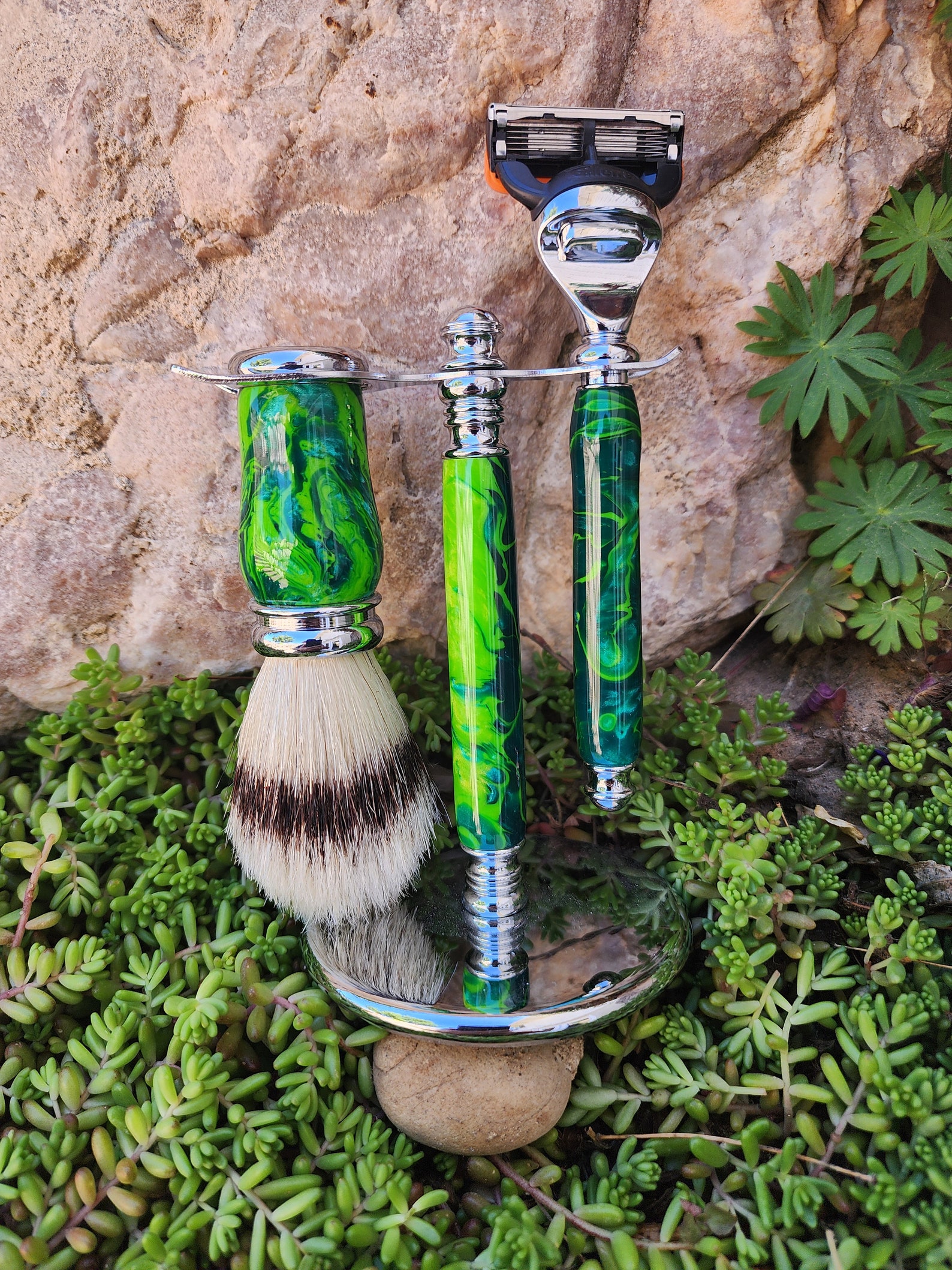 Jungle Moss Shaving Set | Gillette Razor | Gift for Father | Father's ...