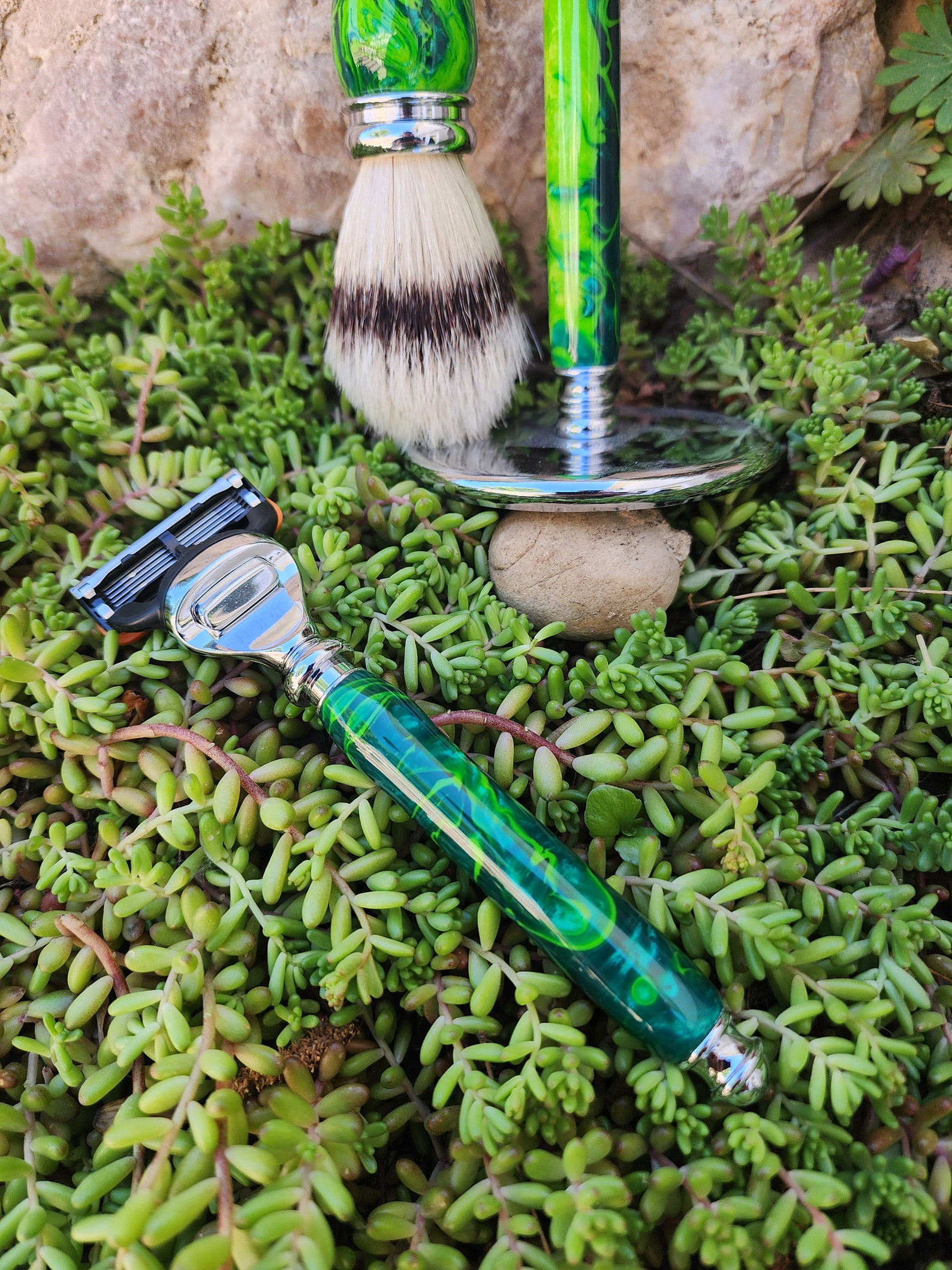 Jungle Moss Shaving Set | Gillette Razor | Gift for Father | Father's ...