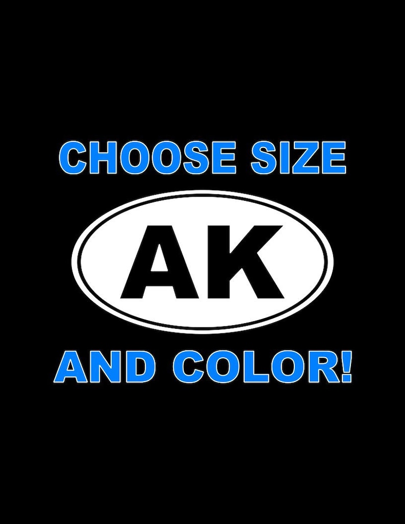 Alaska Decal Alaska State Decal Oval Sticker AK Car Decal Window Laptop ...