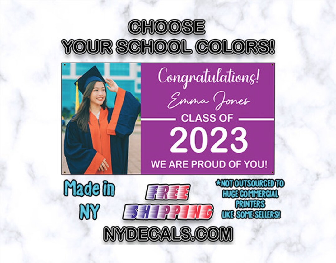 Graduation Banner, Graduation Decor, Custom Graduation Banners, Custom ...