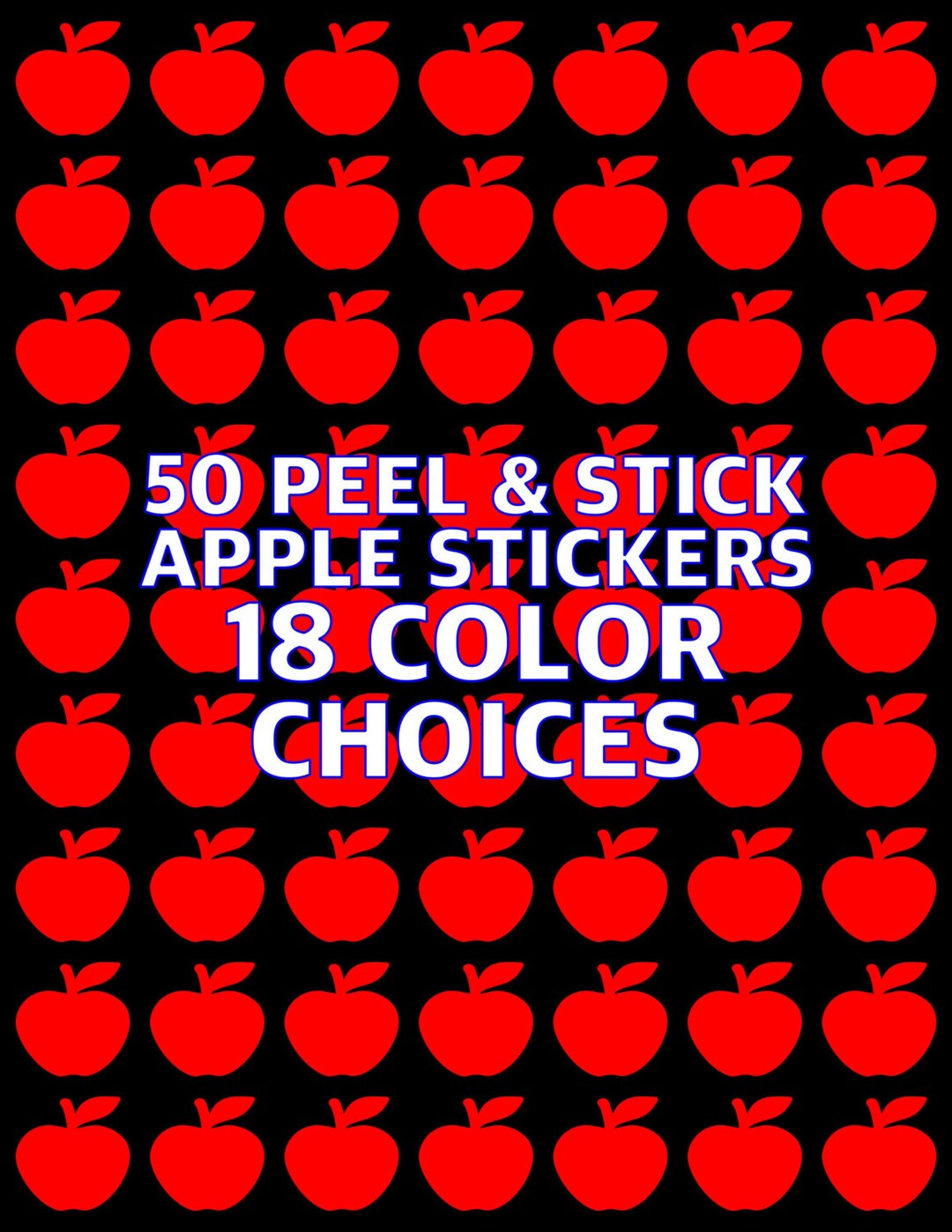 50 Apple Decals Apple Stickers Envelope Sealers Yeti Tumbler Phone ...
