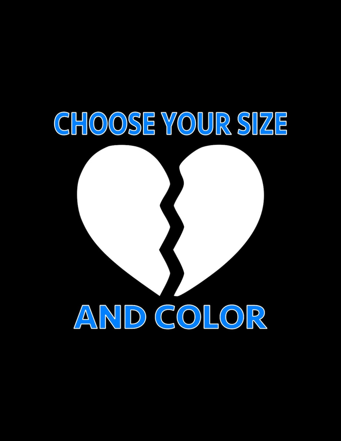 Broken Heart Decal Heart Sticker Car Window Wall Yeti Tumbler Bumper ...